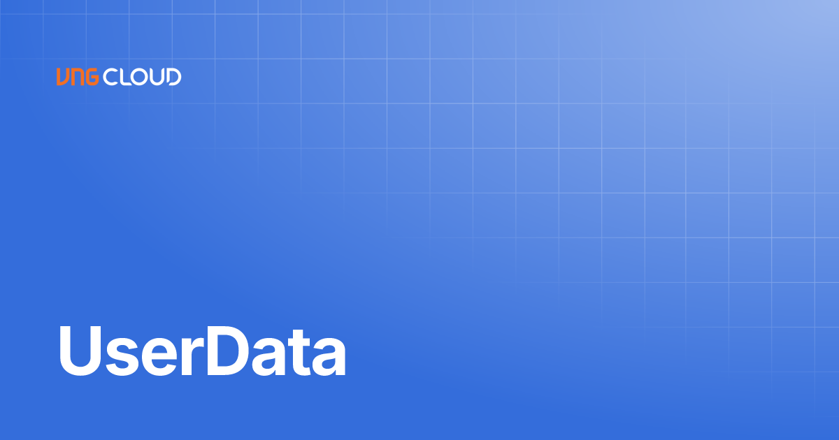 UserData | VNG Cloud docs